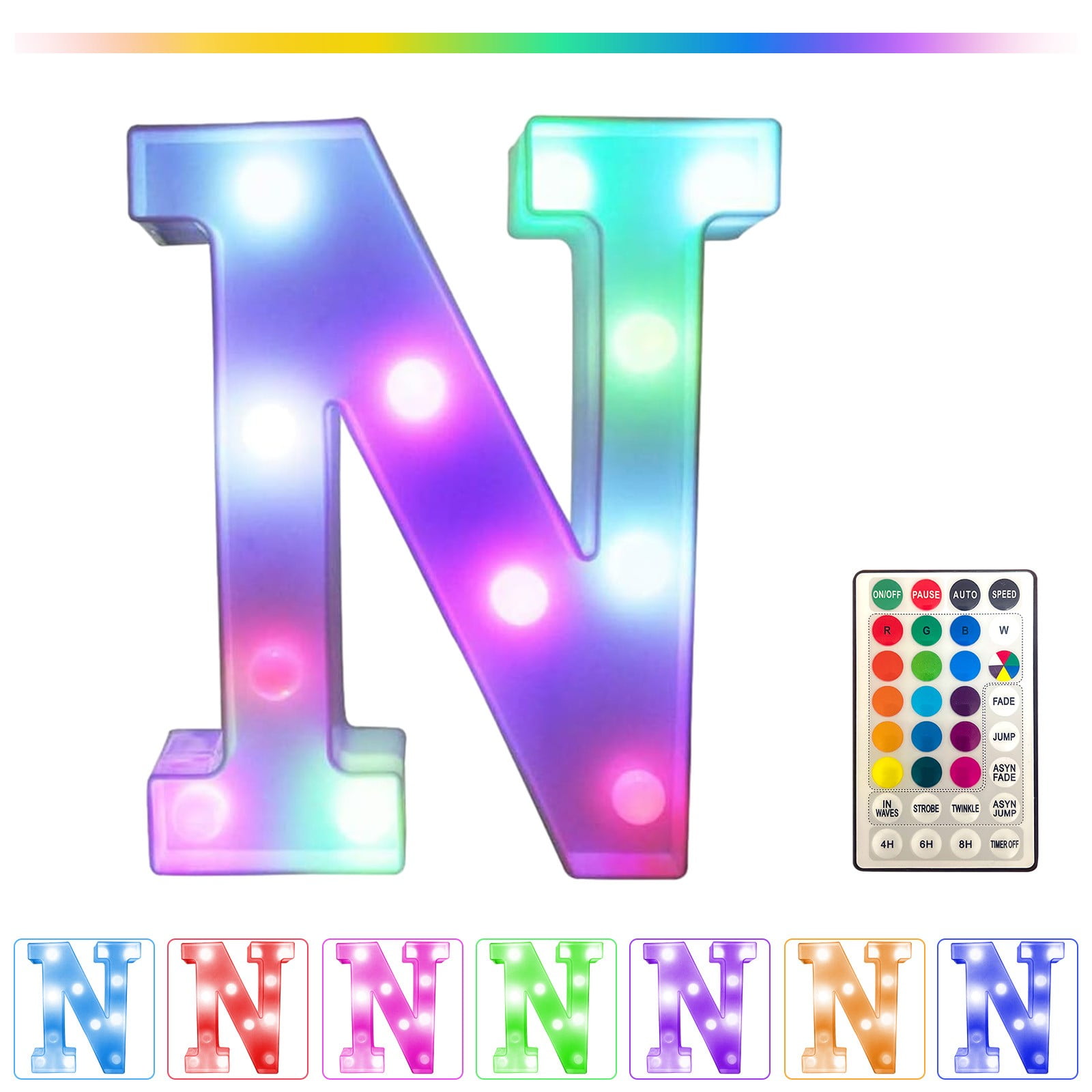 Tyidzon Light up Colorful LED Marquee Letter Lights, Changing Alphabet ...