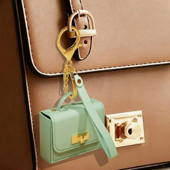 Tyidzon Mini Backpack Keychain, Cute Coin Purse Keychain Pu Leather ...