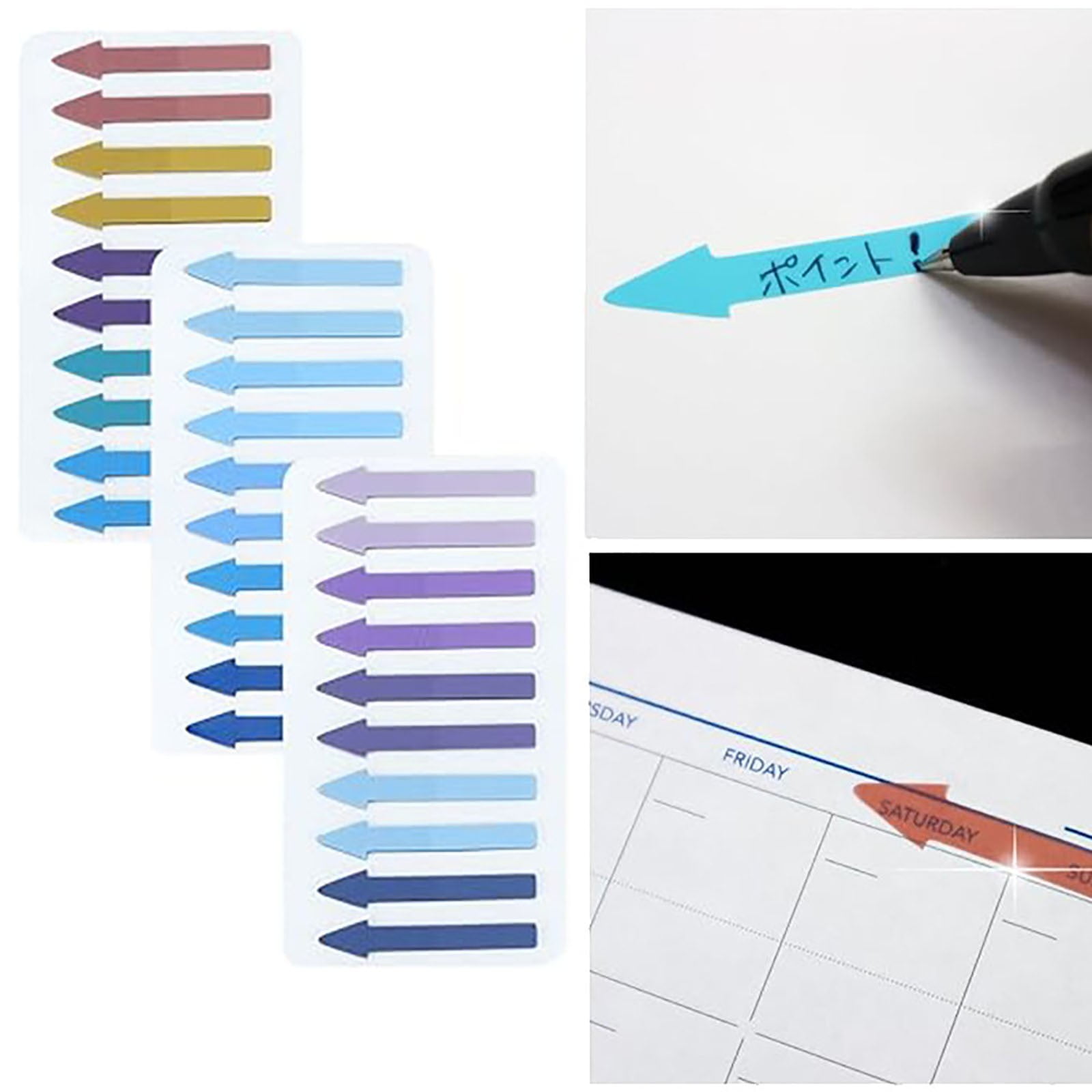 Tyidzon Page Markers Colored Sticky Tabs PET Arrows Mark Book Tabs for ...