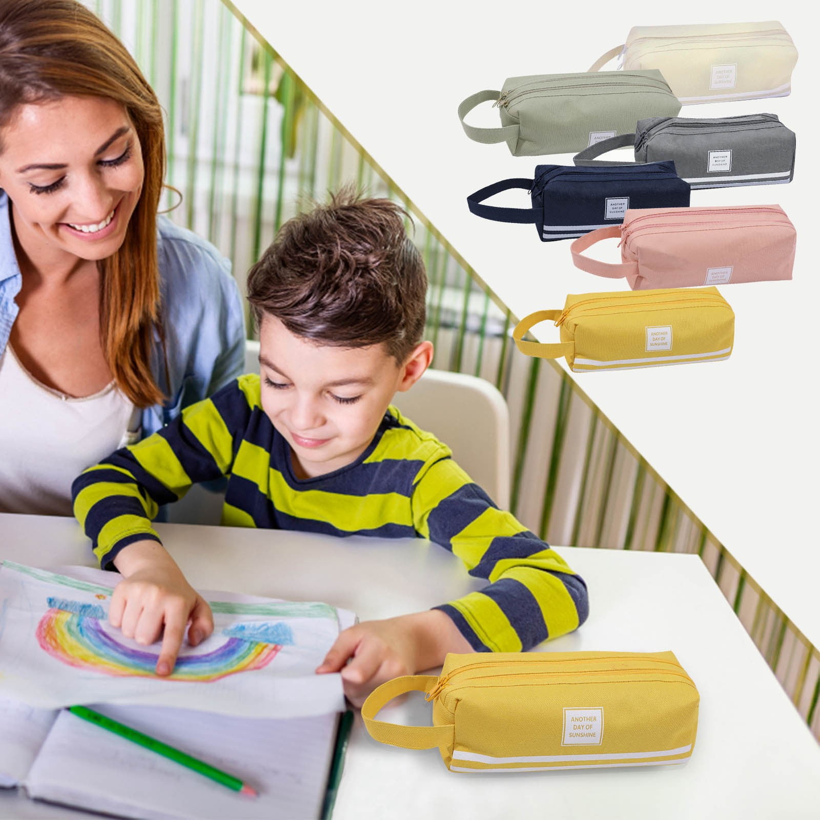 Tyidzon Pencil Bags with Zipper Large Capacity Pencil Pouch Waterproof ...