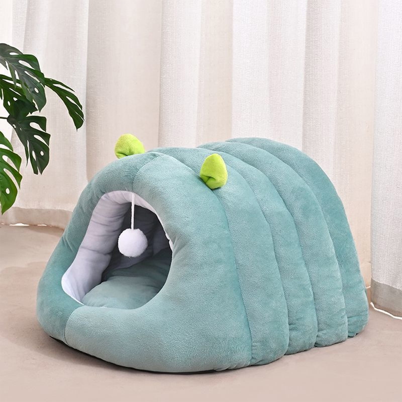 Tyidzon Plush Cat Bed, Calming Nest, Self-Warming Cave, Cozy Pod for ...