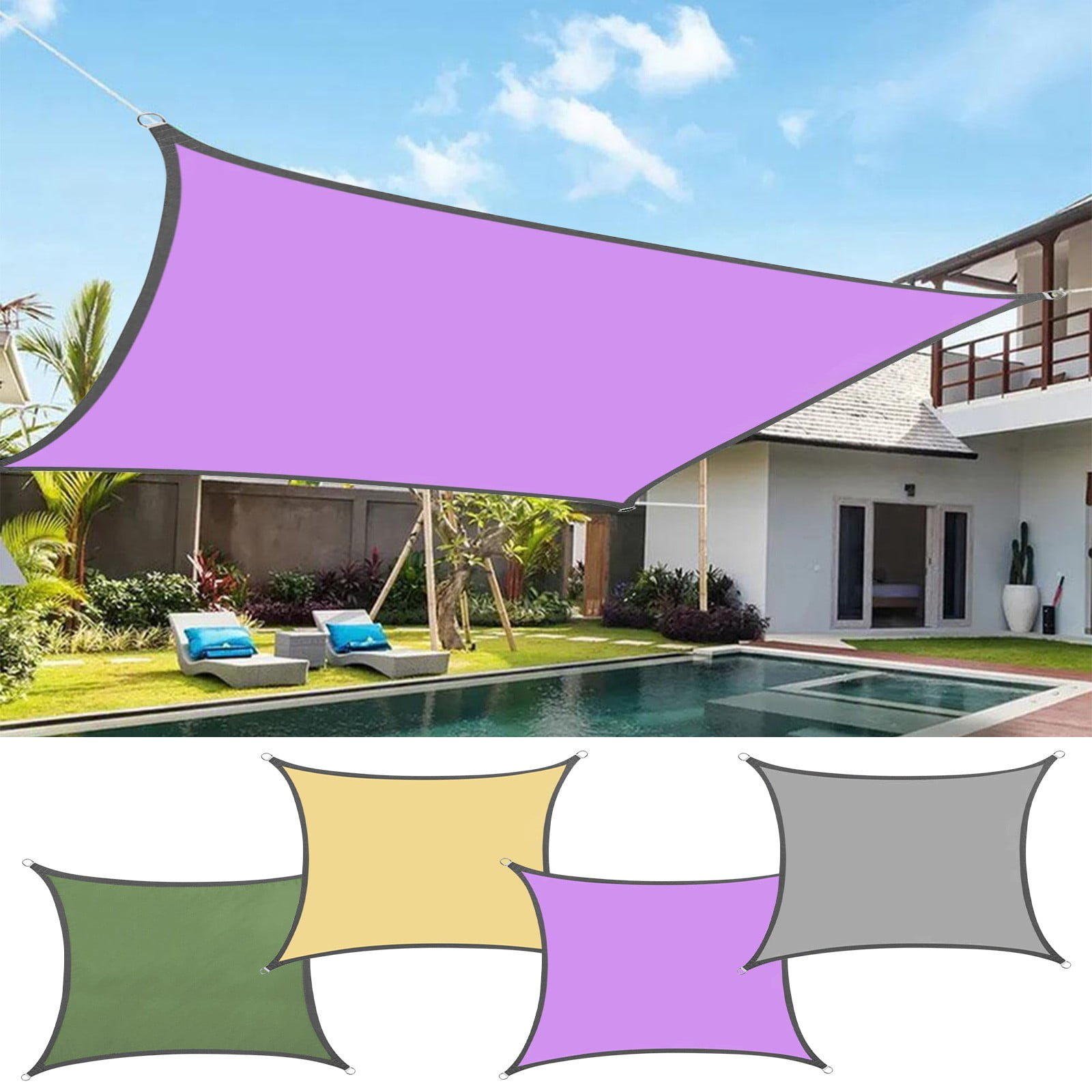 Tyidzon Rectangular Sun Shades Outdoor Patio, 6.5X10Ft Sun Shade Sail ...