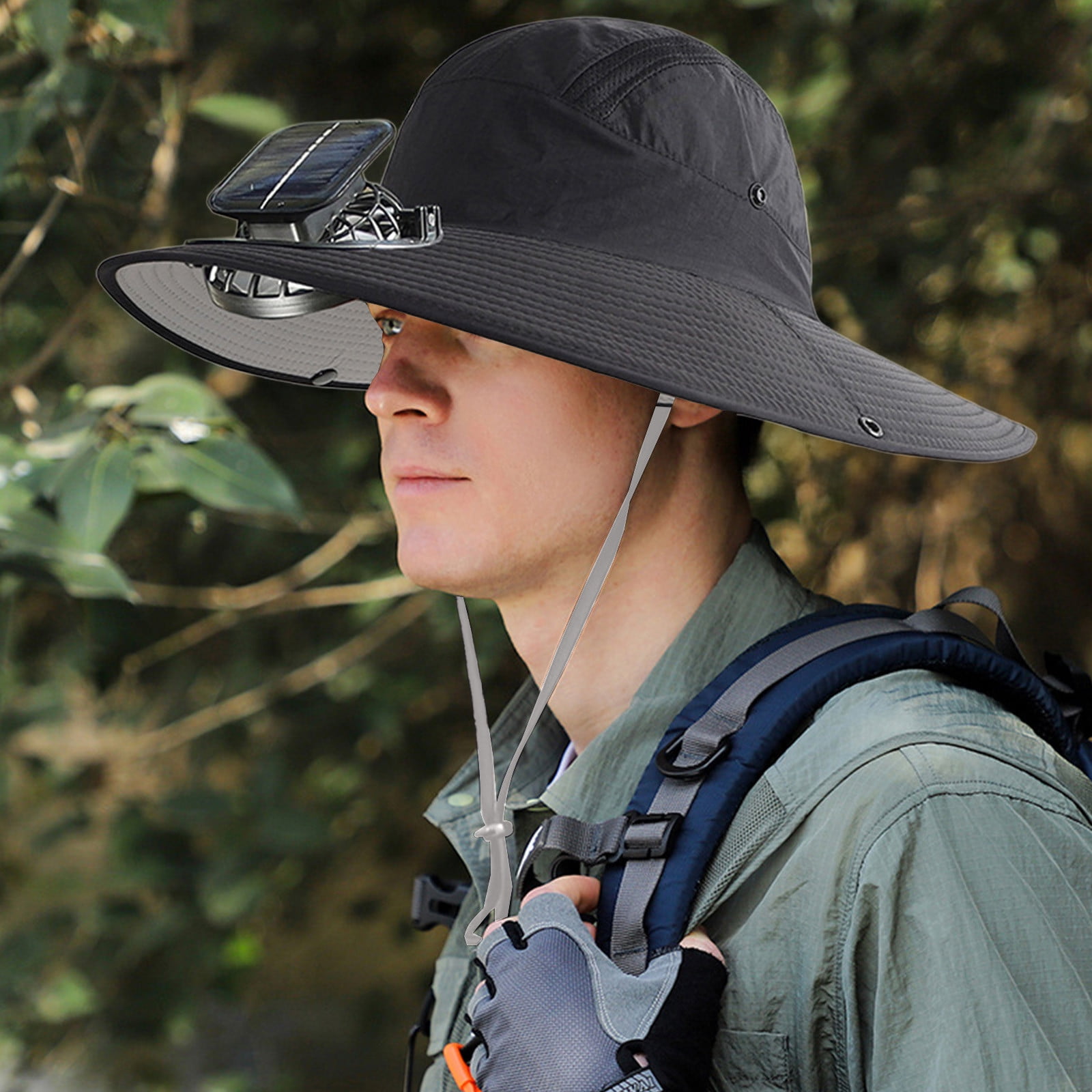 Tyidzon Solar Fan Hat Outdoor Fast-Drying Lightweight Rechargeable ...