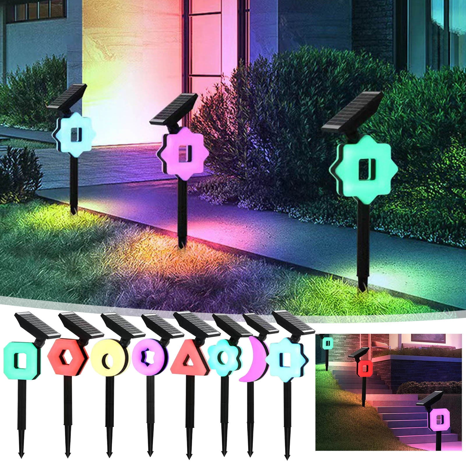 Tyidzon Solar Pathway Lights Solar Outdoor Lights, LED Waterproof Solar ...