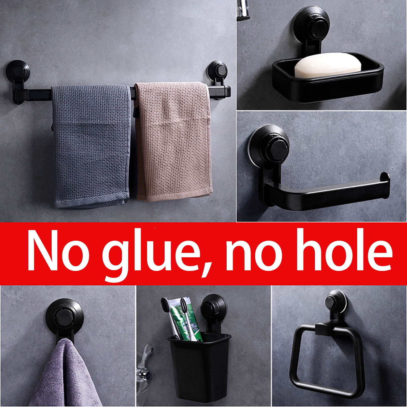 Tyidzon Suction Cup Towel Bar, Adhesive Towel Rack No Drill Wall ...