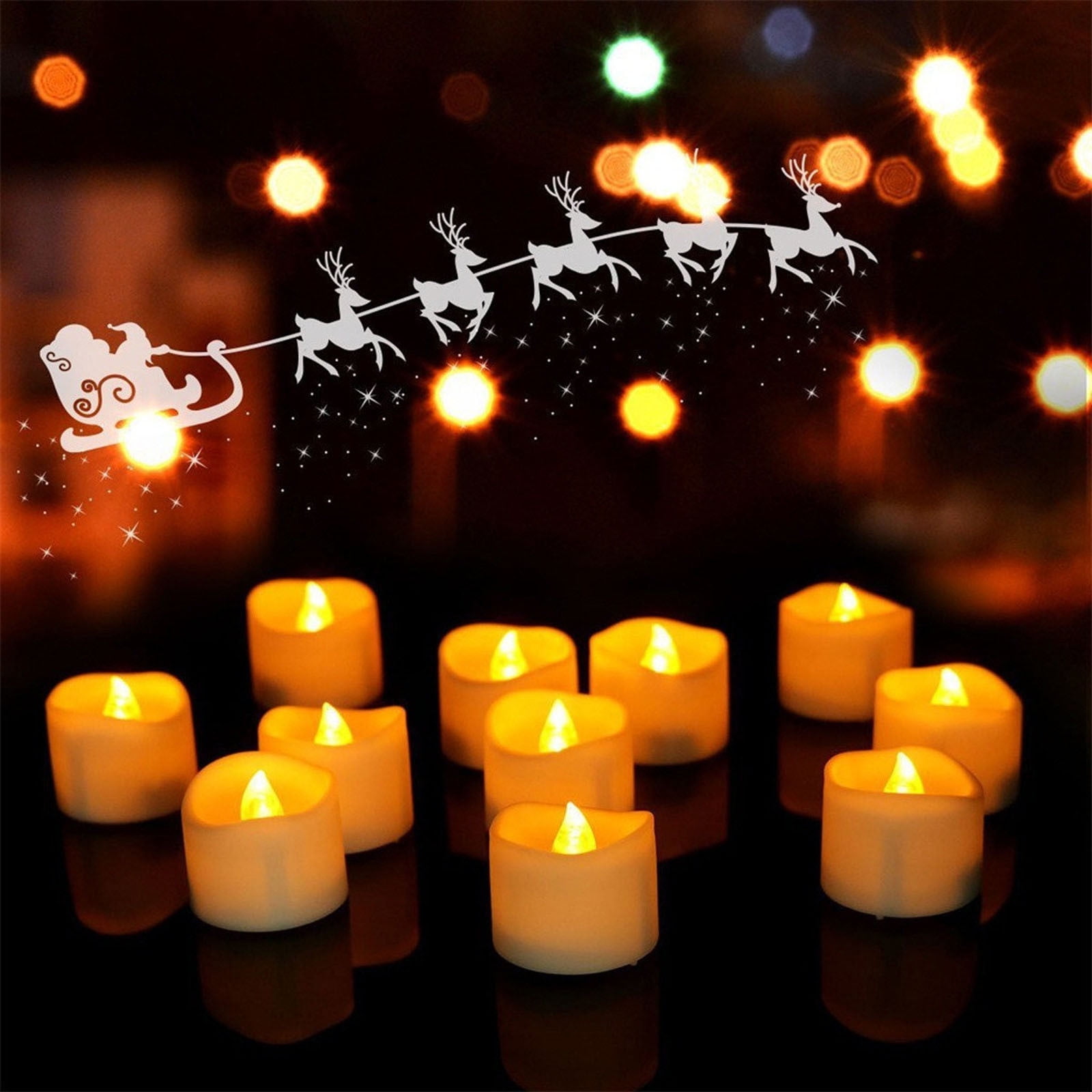 Tyidzon Timer Tea Lights, Flameless Flickering Auto Tea Lights Battery ...