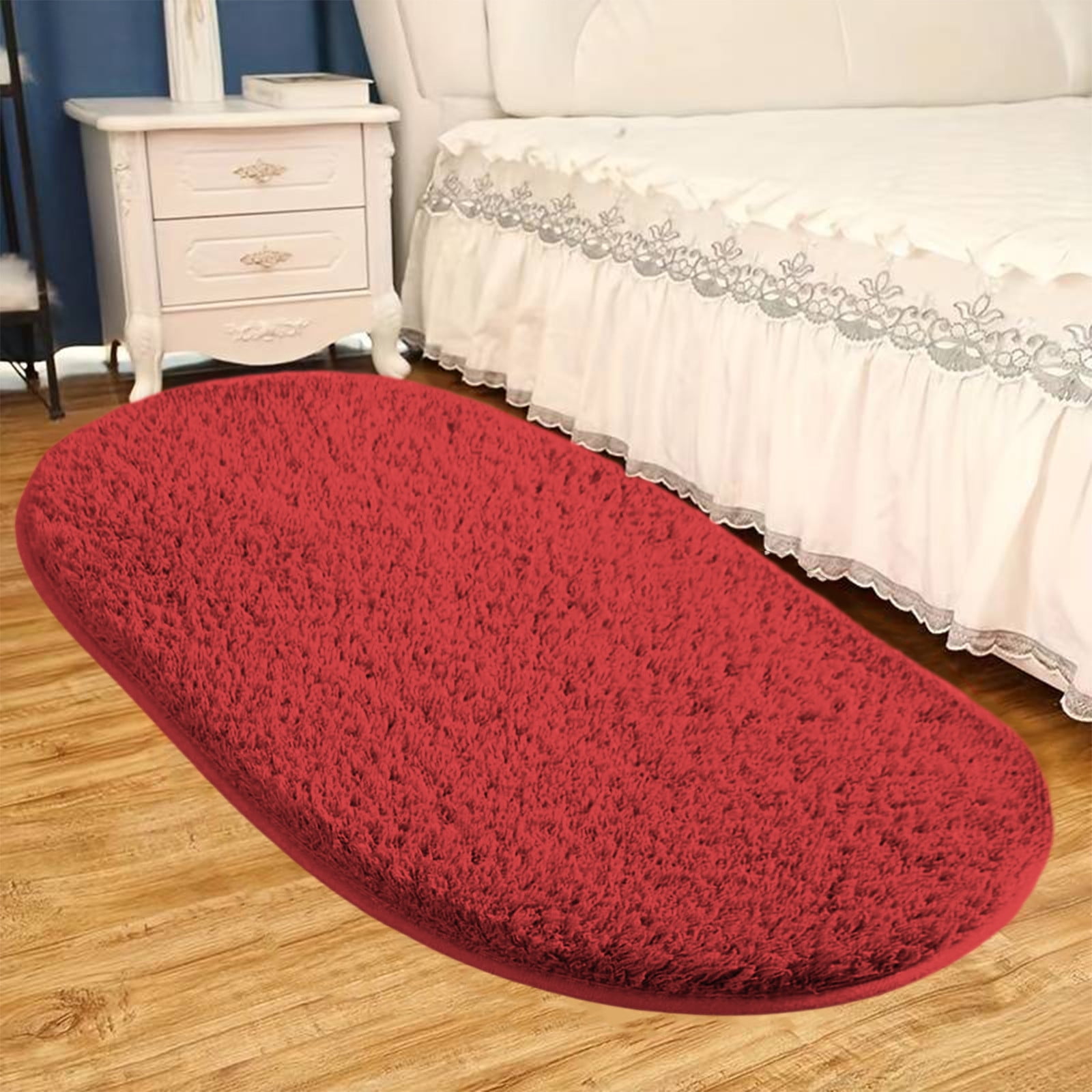 Tyidzon Ultra Fluffy Bedroom Rugs, Shaggy Red Area Rugs for Bedroom ...