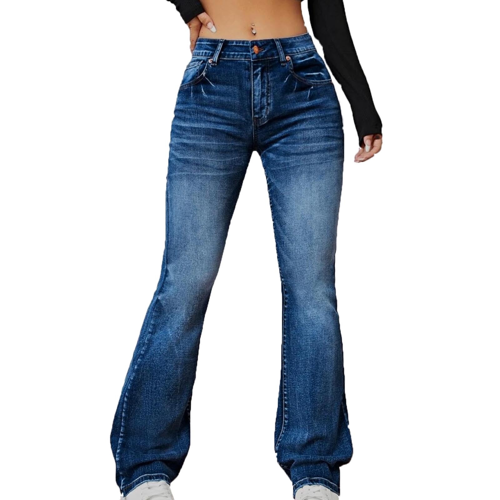Ayolanni Girlfriend Pants for Teen Girls High Waist Flare-Leg Solid ...