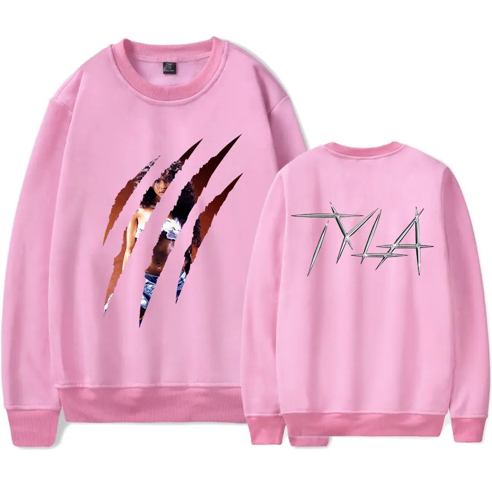 Tyla Scratch O-Neck Sweatshirts Women Men Long Sleeve Fashion Pullover ...