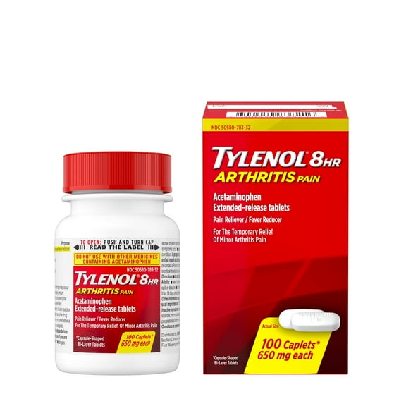 TYLENOL 8 HR Arthritis Pain Relief Caplets, Extended Release, 650 mg ...