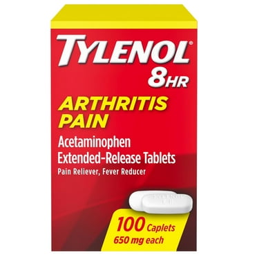 Tylenol Dual Action 8 HR Arthritis Pain Reliever, 650 mg Acetaminophen ...