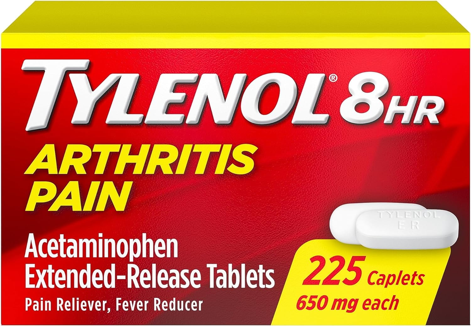 Tylenol 8 Hour Arthritis Relief, 650mg Acetaminophen, Joint & Fever ...