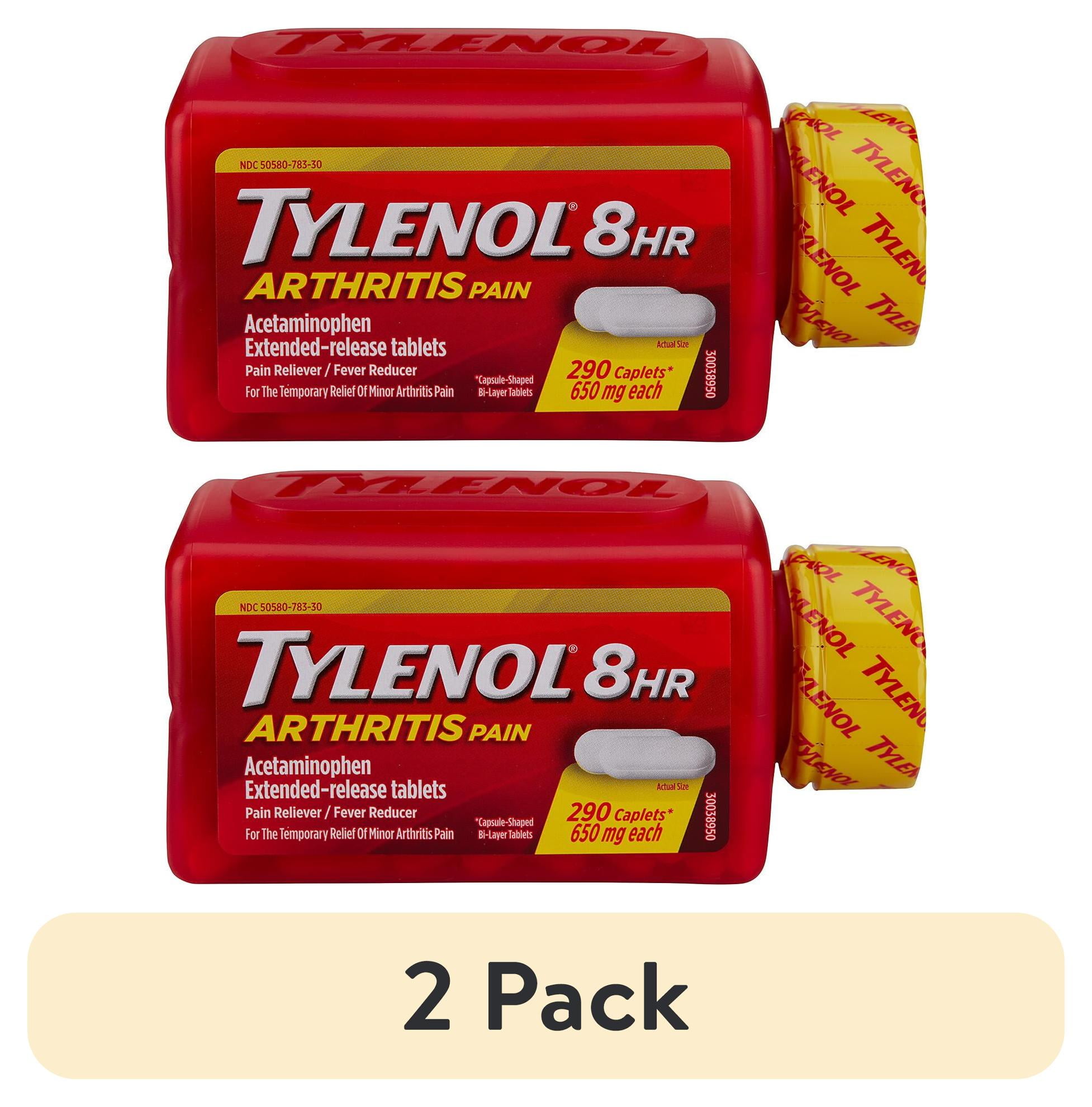 (2 pack) Tylenol 8 HR Arthritis Pain Extended Release Caplets, 650 Mg ...