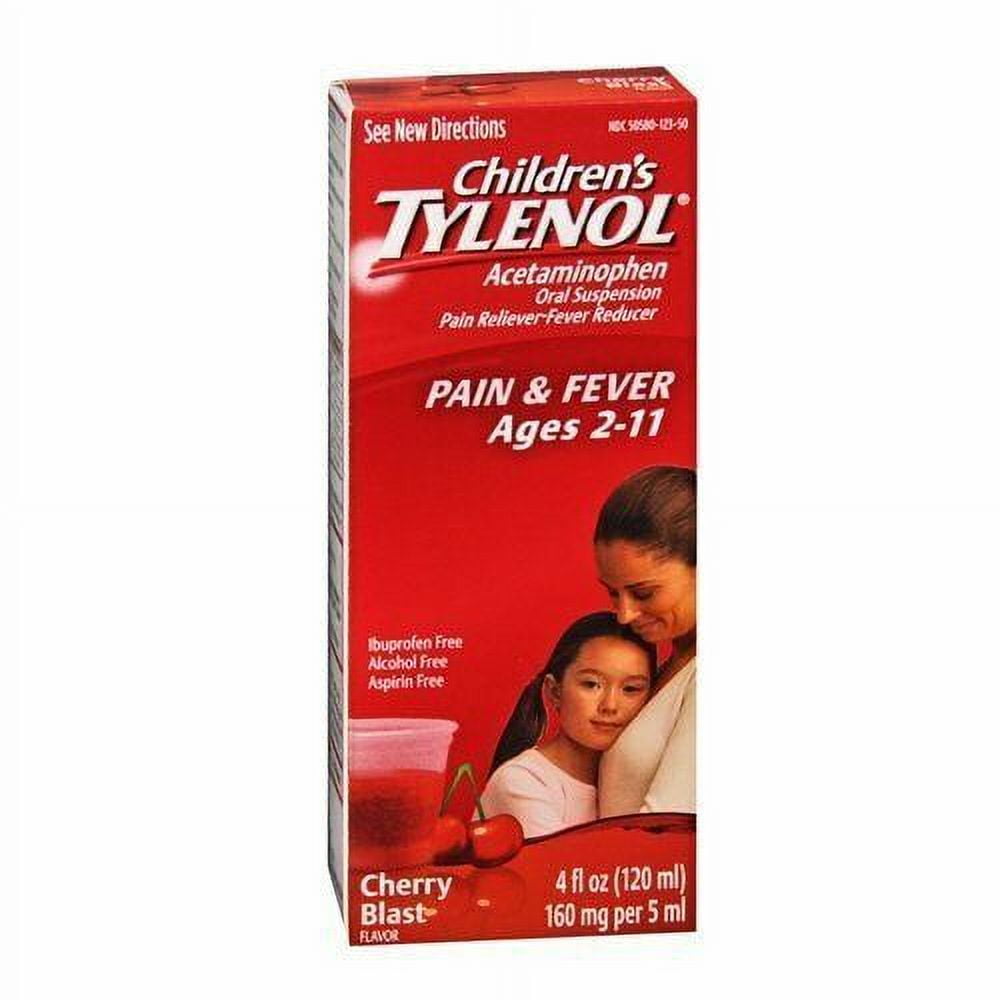 Tylenol Childrens Pain Reliever And Fever Reducer, Cherry Blast Flavor ...