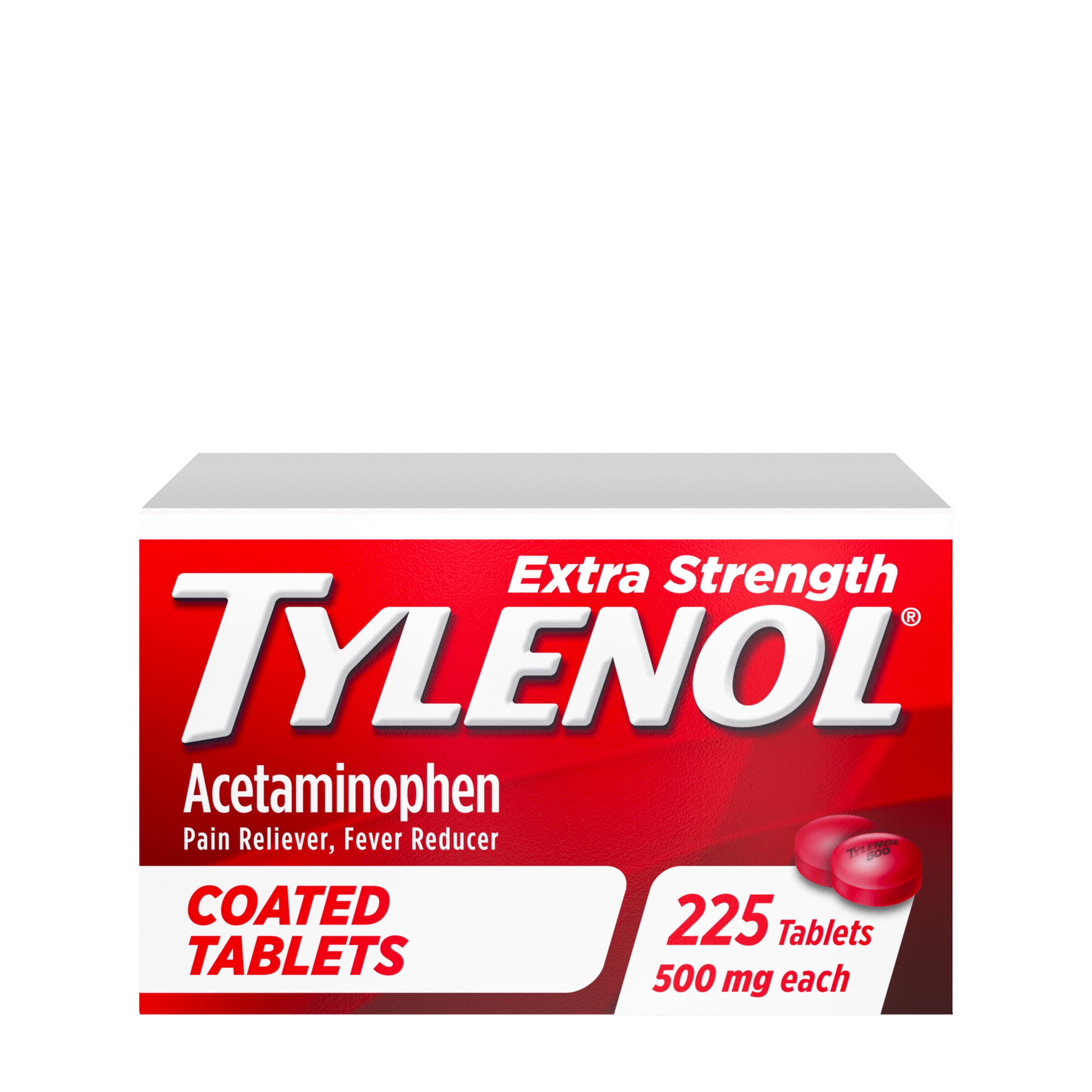 Tylenol Extra Strength 500mg Acetaminophen Coated Tablets, 225 Ct ...