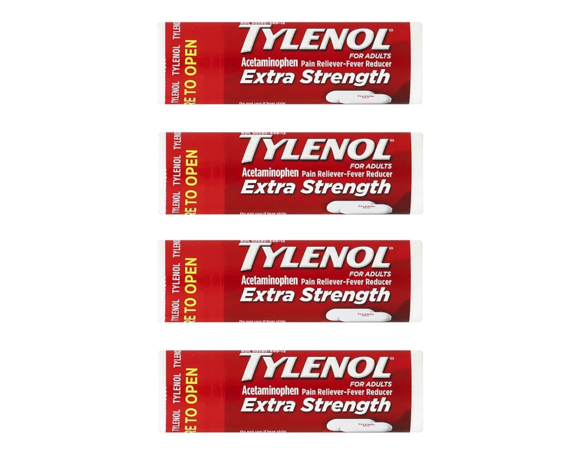 Tylenol Extra Strength Pain Reliever Fever Reducer Caplets, 10 ct Pack ...