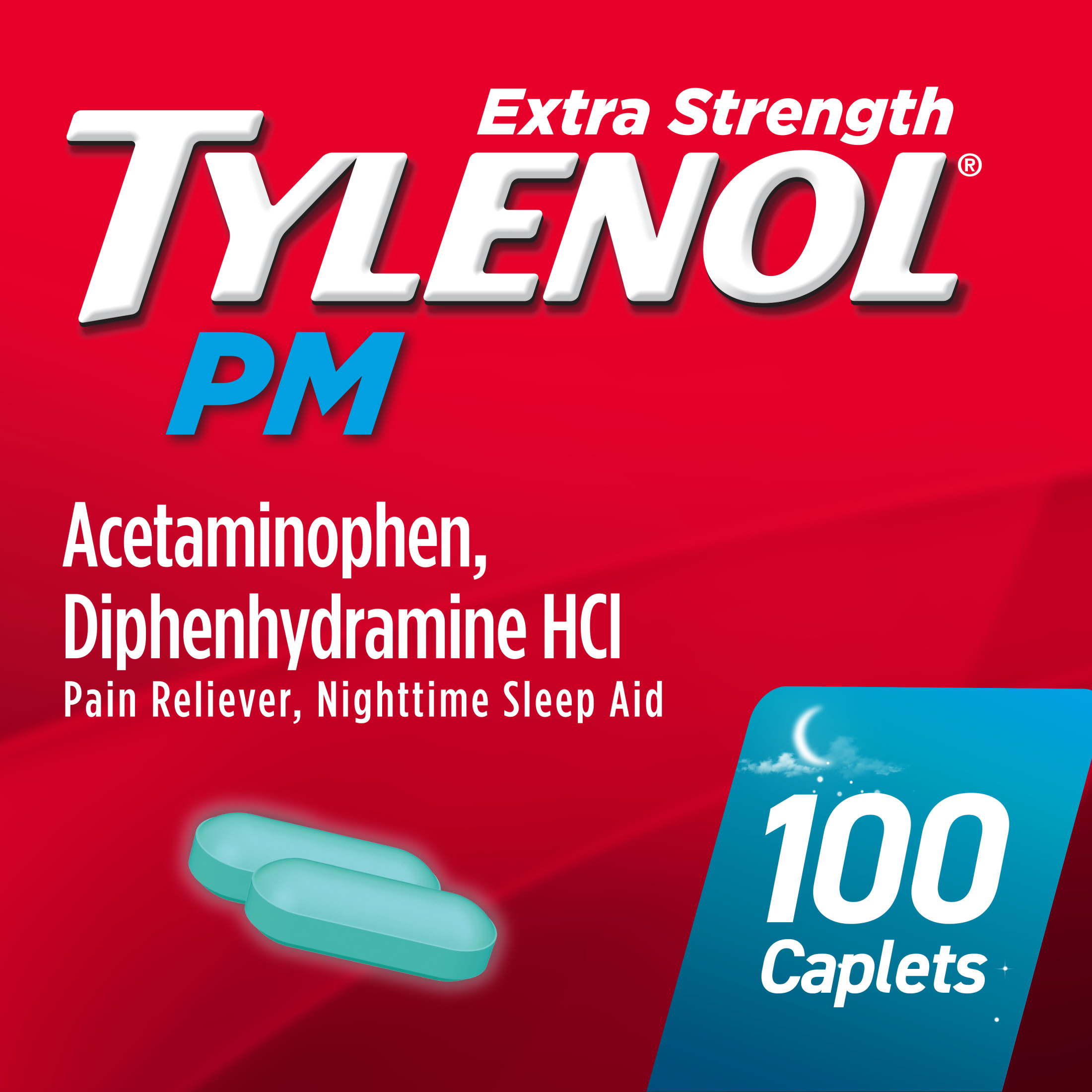 Tylenol PM Extra Strength Pain Reliever & Sleep Aid Caplets, 150 Ct ...