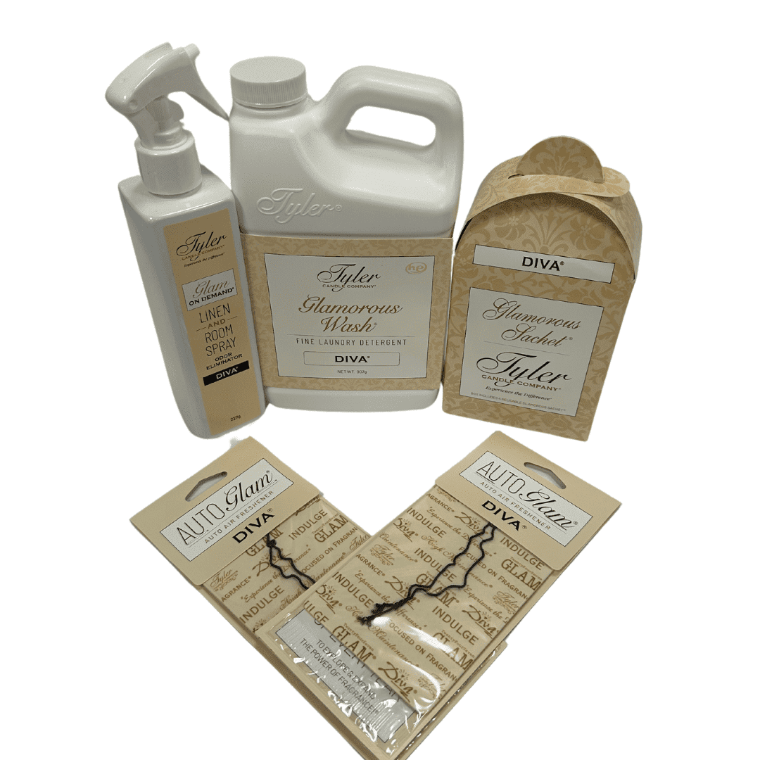 Tyler Candle Company Diva Bundle, 32oz Glamorous Wash, Dryer Sachets ...