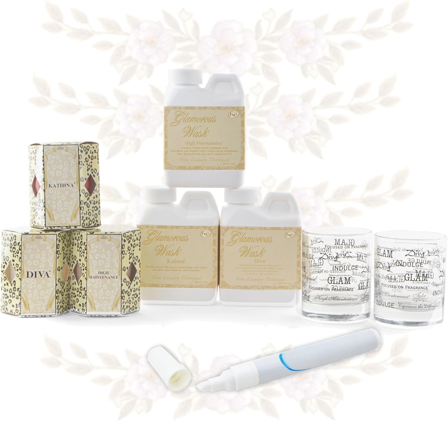 Tyler Candle Glamorous Set with 3 Glamorous Wash, 3 Votive Candles, and ...