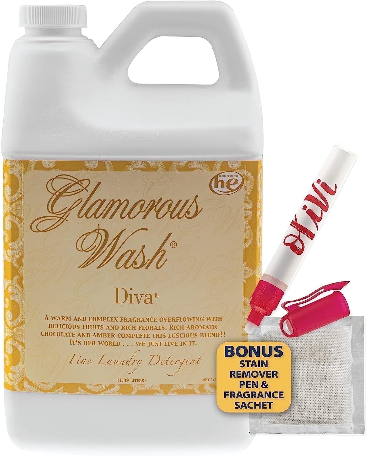 Tyler Candle Diva Glamorous Wash Liquid Laundry Detergent, 24 Loads, 64 ...