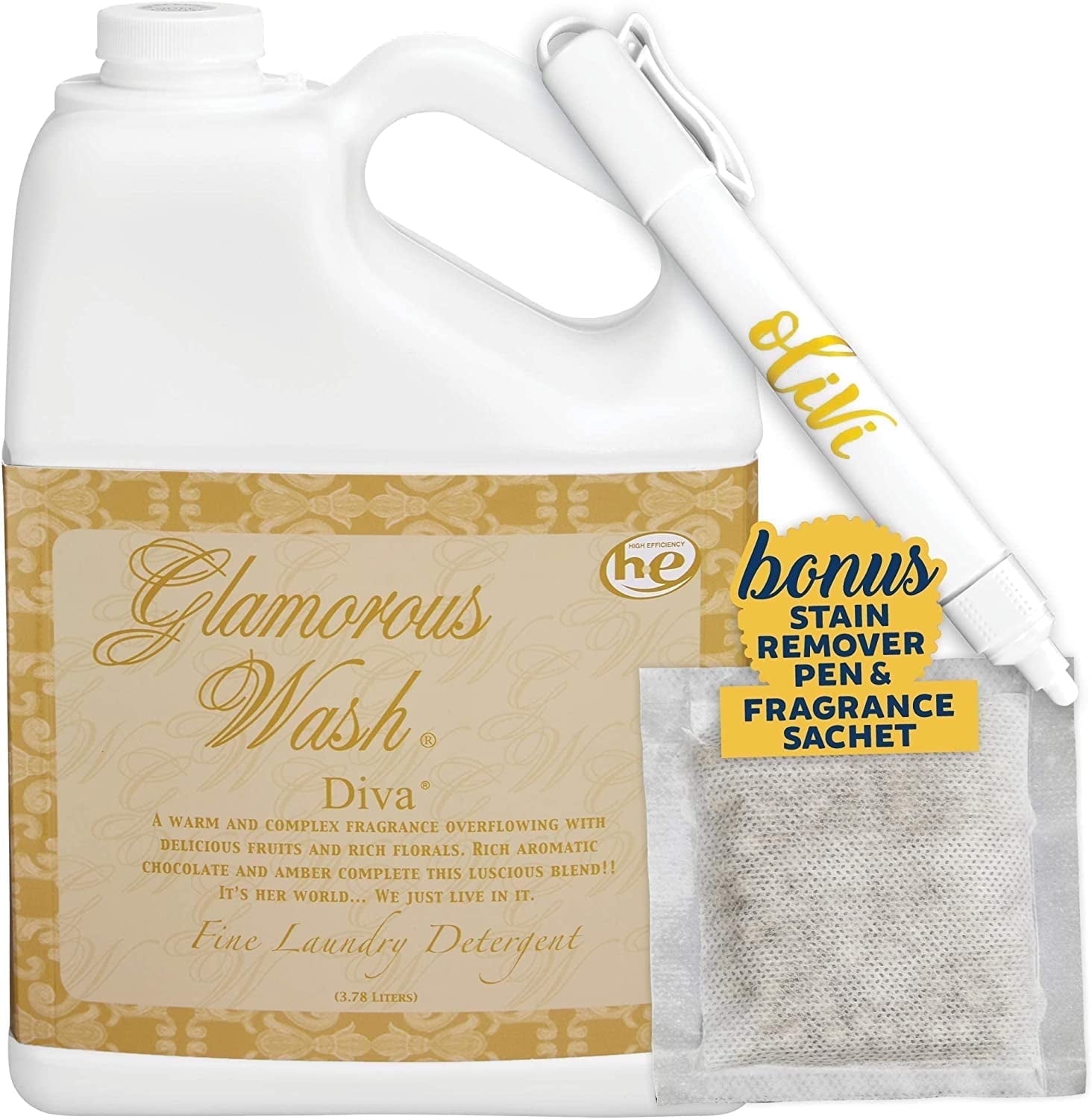 Tyler Glamorous Wash Diva Laundry Detergent, Fresh Scent, 1 Gallon, 128 ...