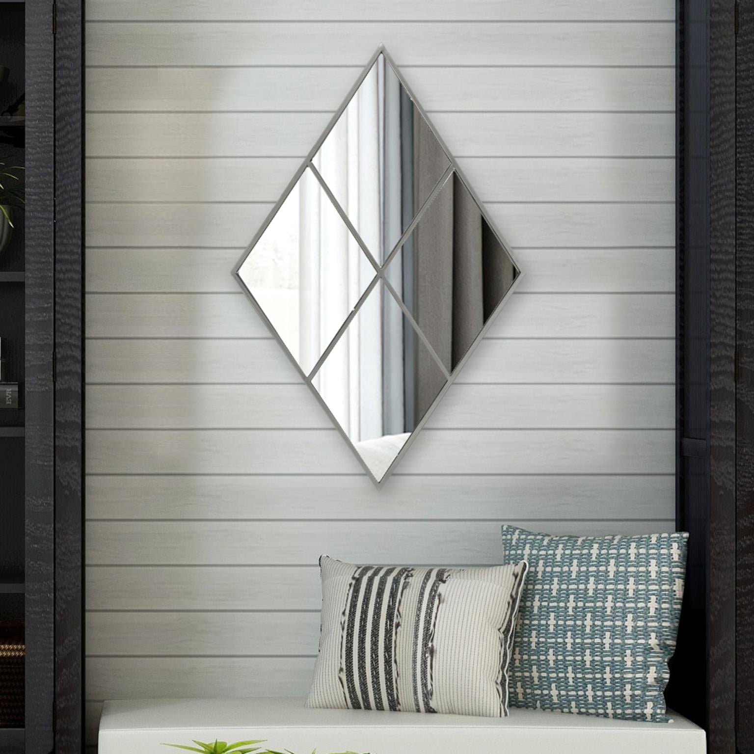 Free Shipping! Tyler Dillon Diamond Wall Mirror Antique Silver Vertical ...