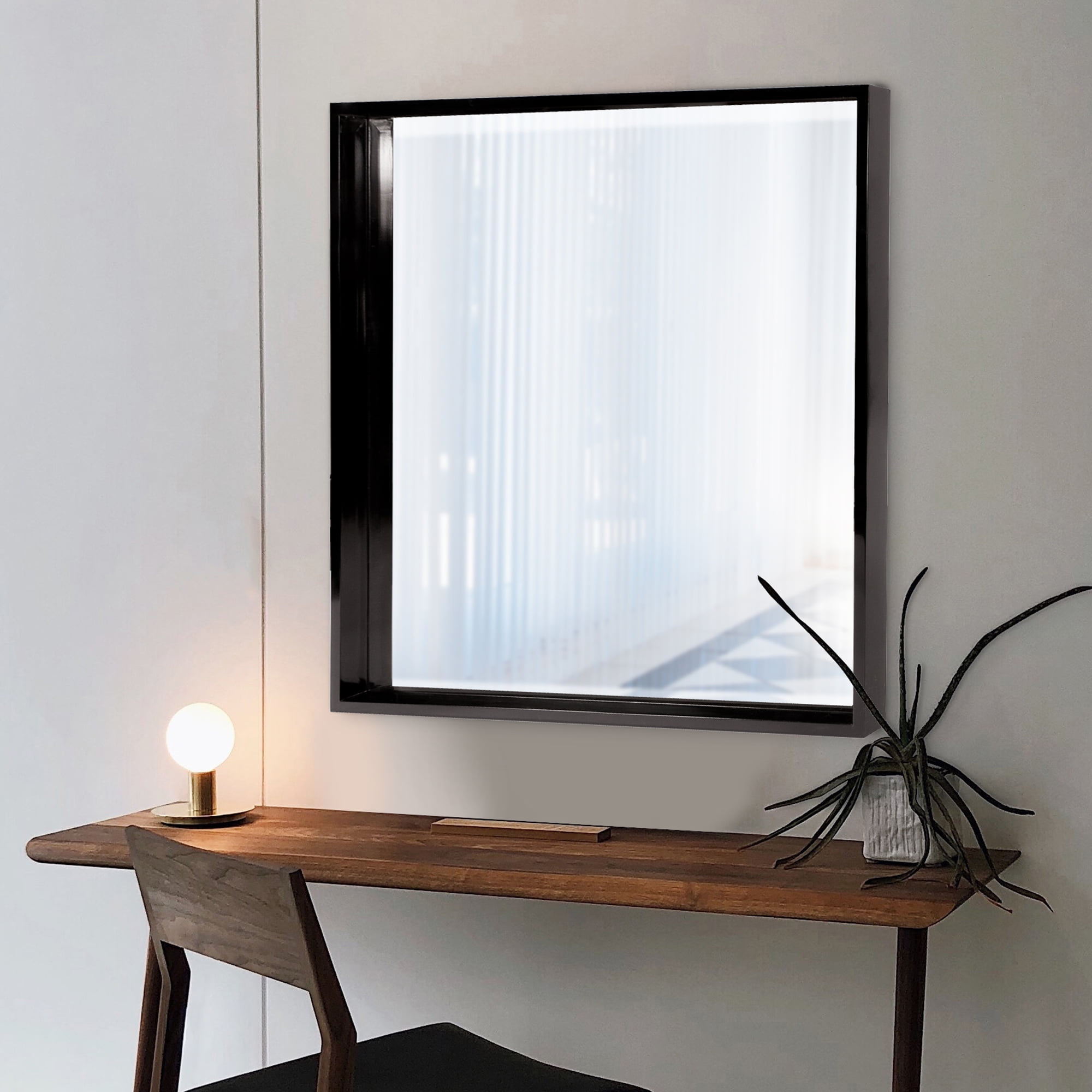 Tyler Dillon Black Square Mirror - 40 x 40 Style Wood Frame - Walmart.com