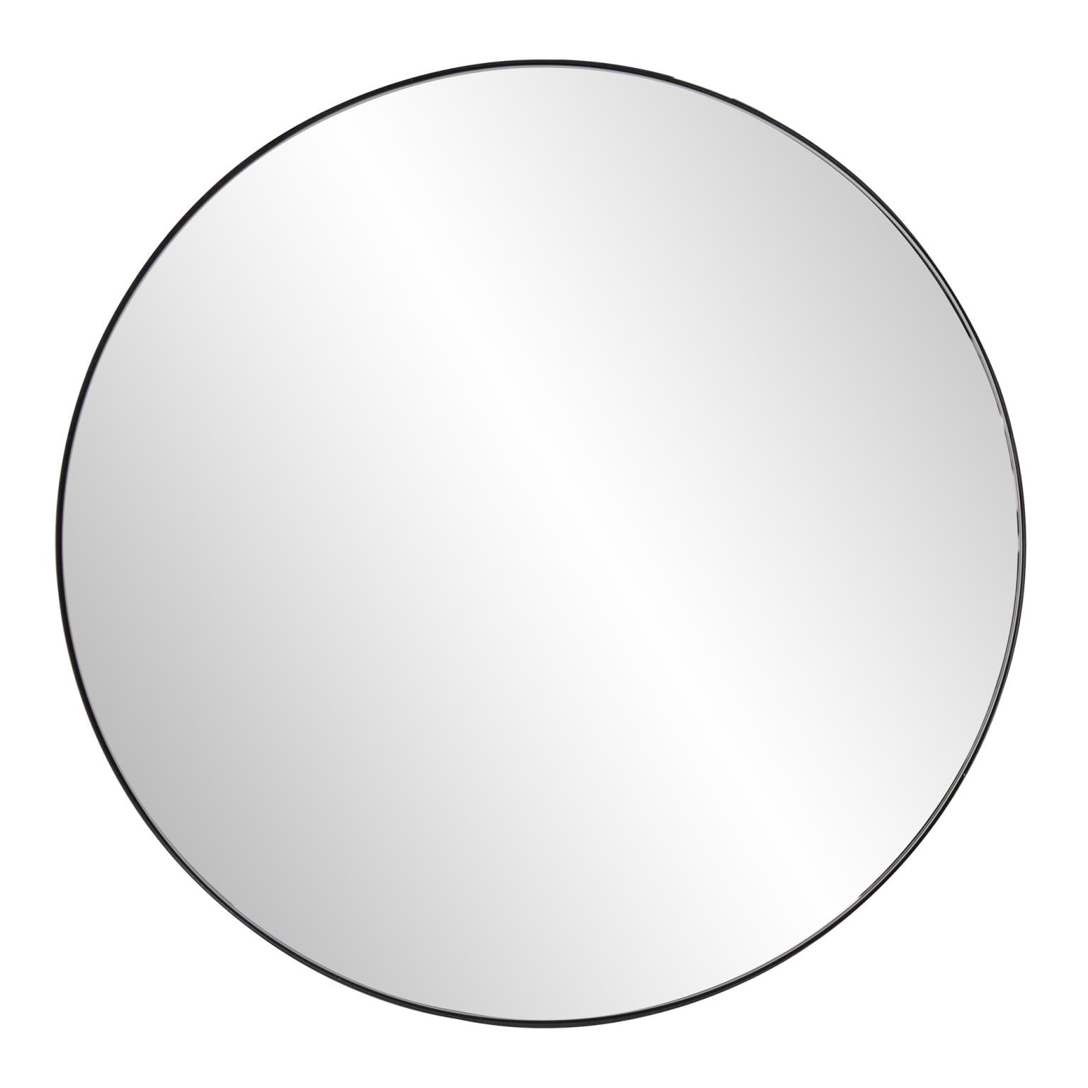 Tyler Dillon Van Buren Round Stainless Steel Framed Mirror, Black ...