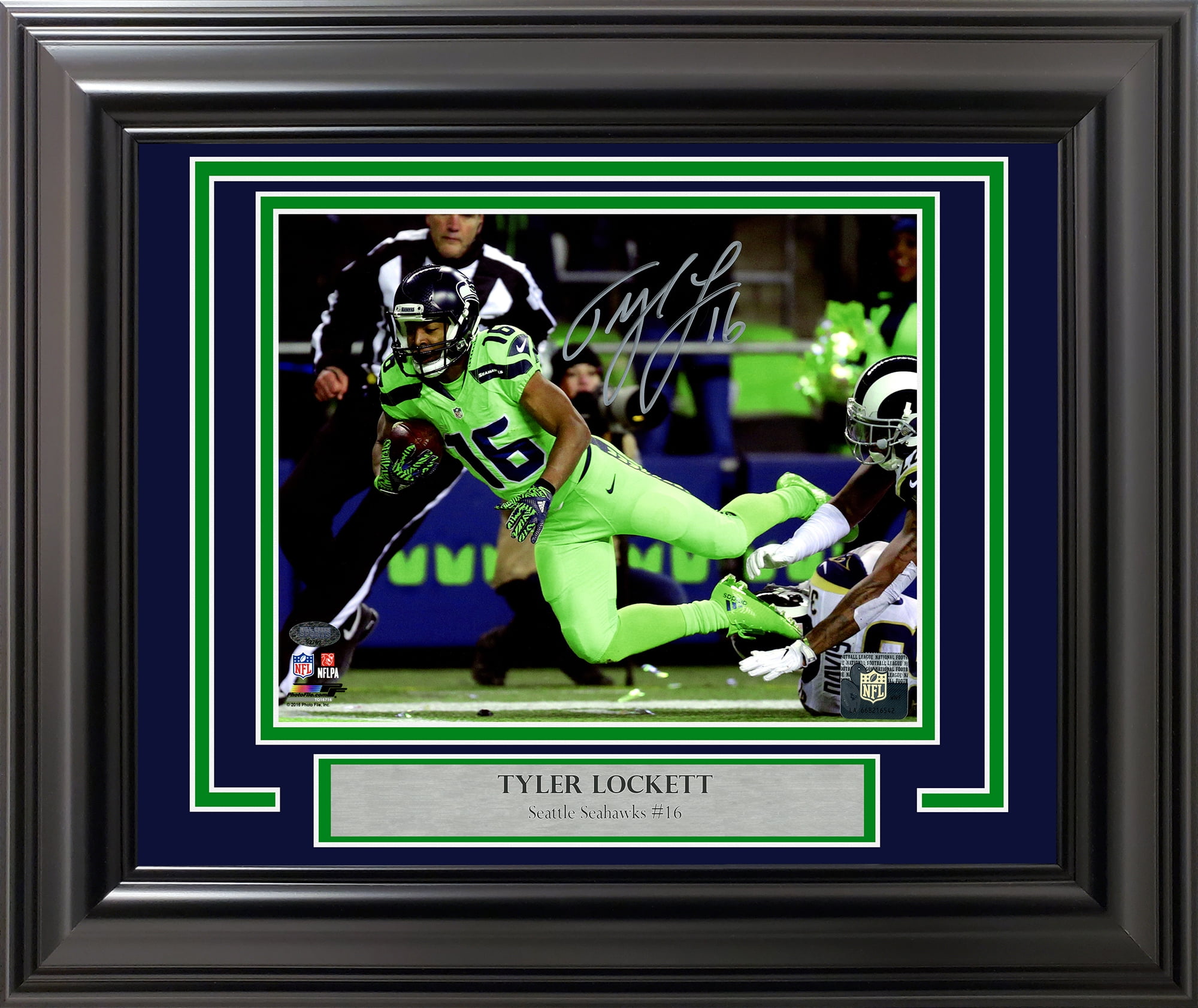 Tyler Lockett Autographed Framed 8x10 Photo Seattle Seahawks Color Rush ...