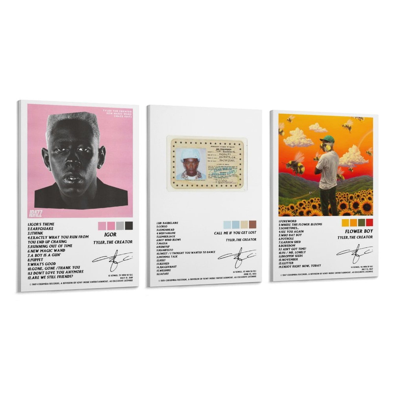 Tyler Poster Flower Boy Igor Call Me If You Get Lost Album Aesthetics 3 Piece Room Aesthetic ...