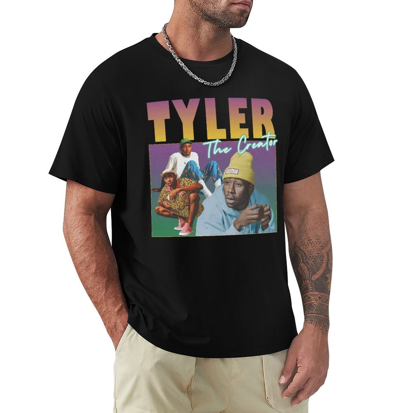 Tyler Rapper The Singer Creator T Shirt Men's Cotton Crew Neck Comfort ...