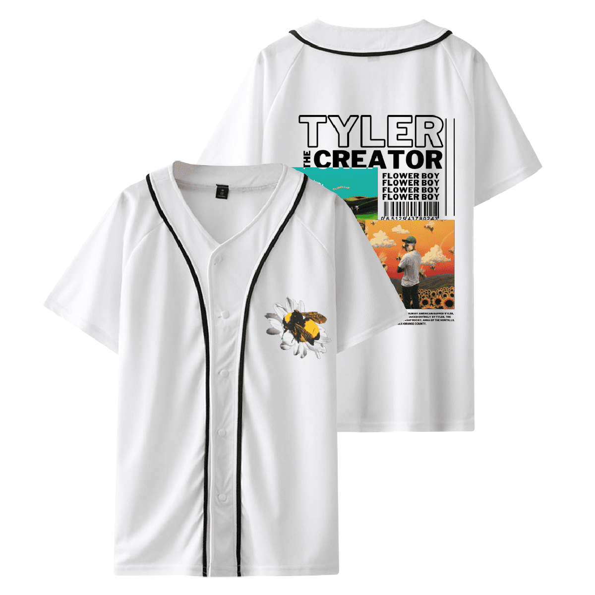 Tyler The Creator Merch Short Baseball Shirts Flowers Boy Album Cover ...