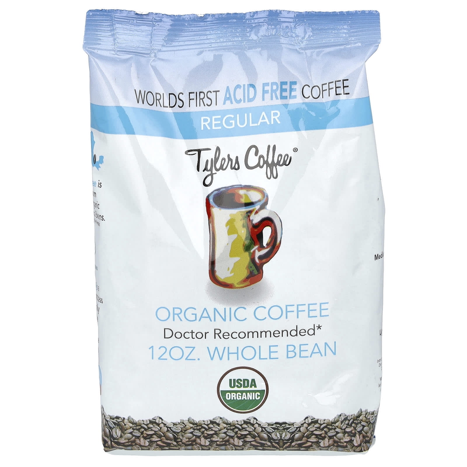 Tylers Coffees, Organic Coffee, Whole Bean, Regular, 12 oz Pack of 3 ...