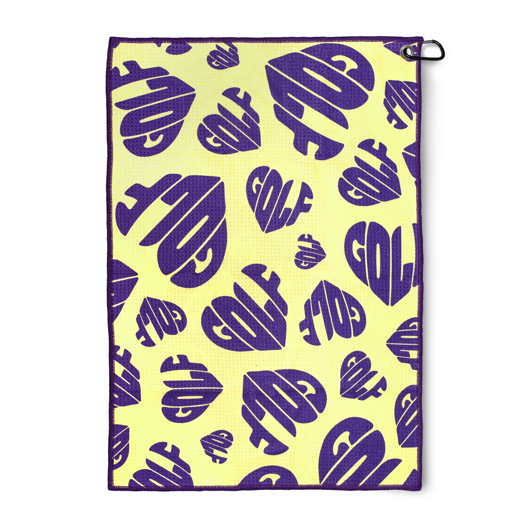 Tylson Golf Towel with GOLF Heart Design - Reversible Purple and Yellow ...