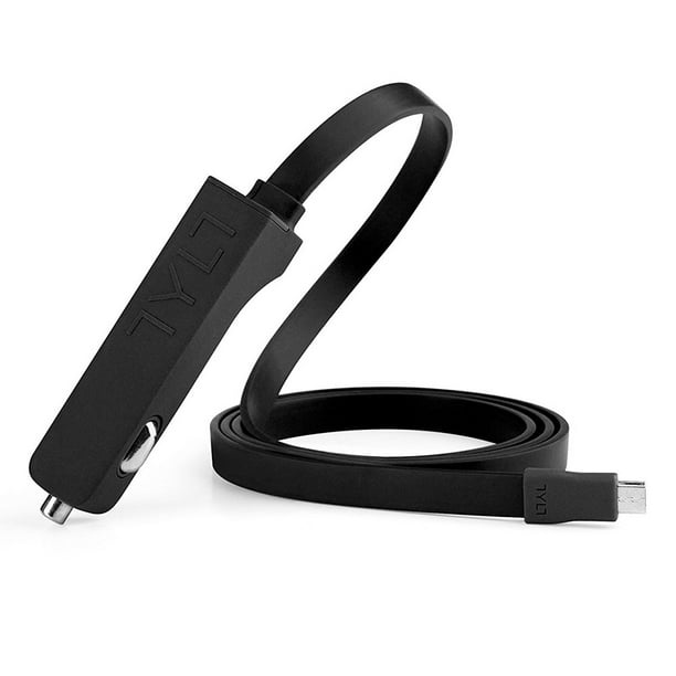 TYLT BAND MicroUSB Car Charger with Built-In USB Port, Black - Walmart ...