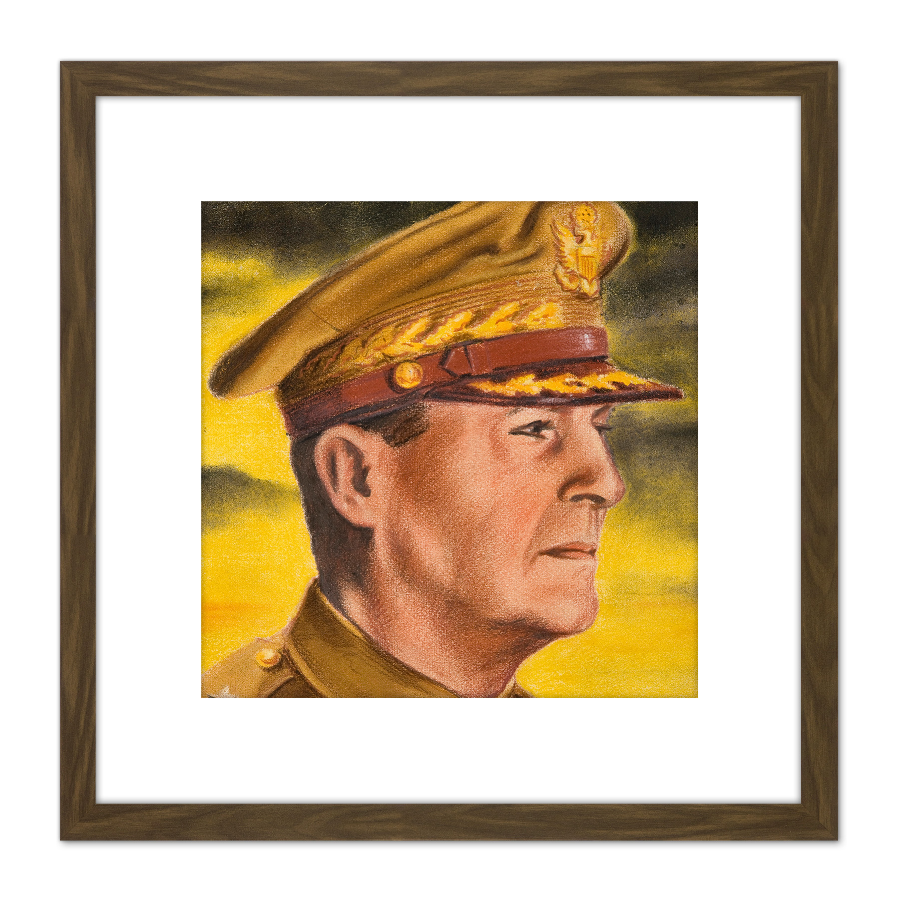 Tymim Faces WWII War Us General Macarthur 8X8 Inch Square Wooden Framed ...