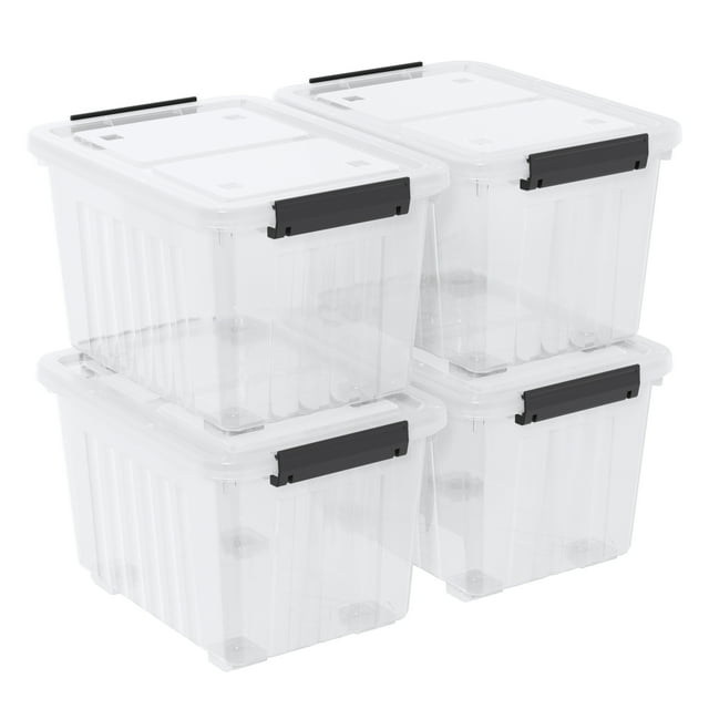 Tyminin 50L Stackable Storage Bin with Lid, Plastic Container with Heavy Duty Latches to ...