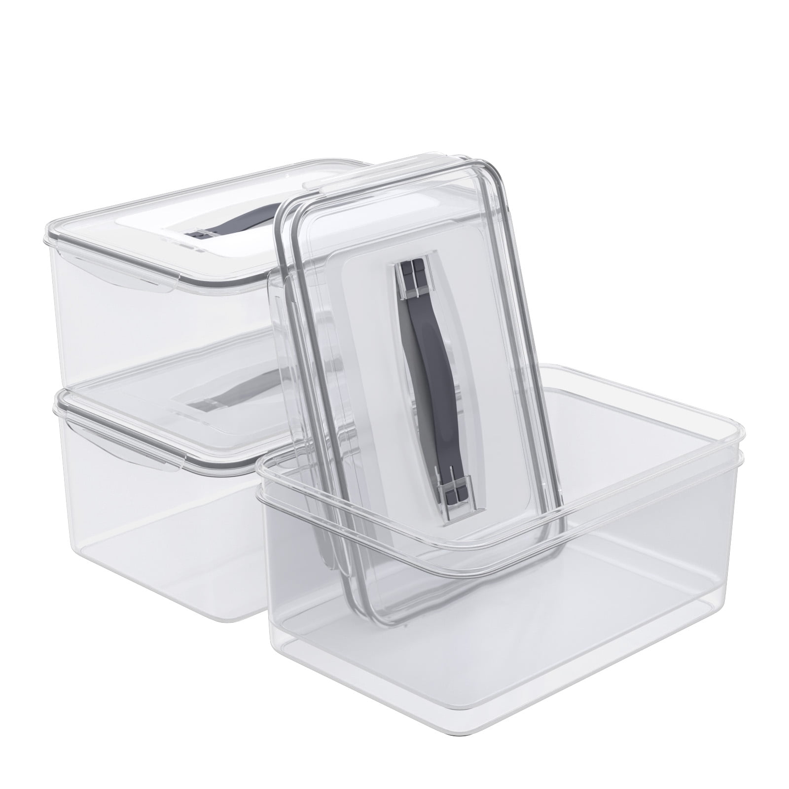 Tyminin Set of 4 Food Containers Sizes with Lids & Locking Sides ...