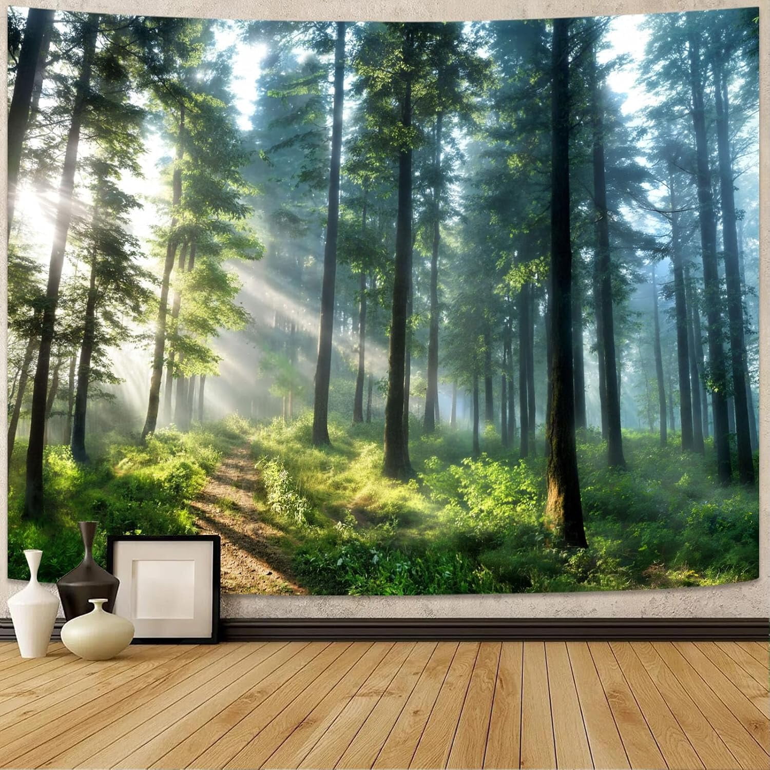 Tyndall Effect Forest Tapestry, Nature Tapestry Sunlight Streaming ...