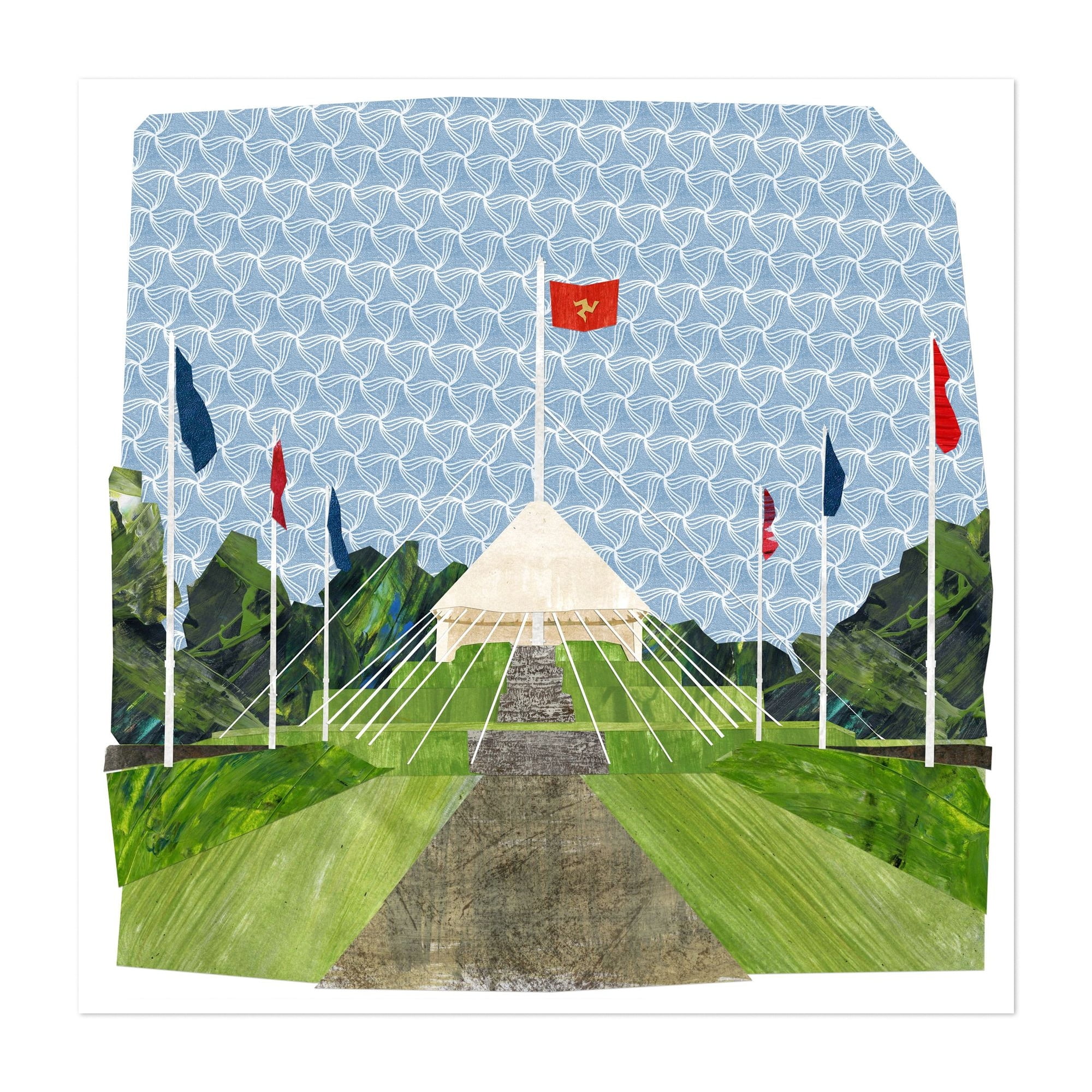 Tynwald Hill - German Isle of Man Collage Illustration Pattern ...