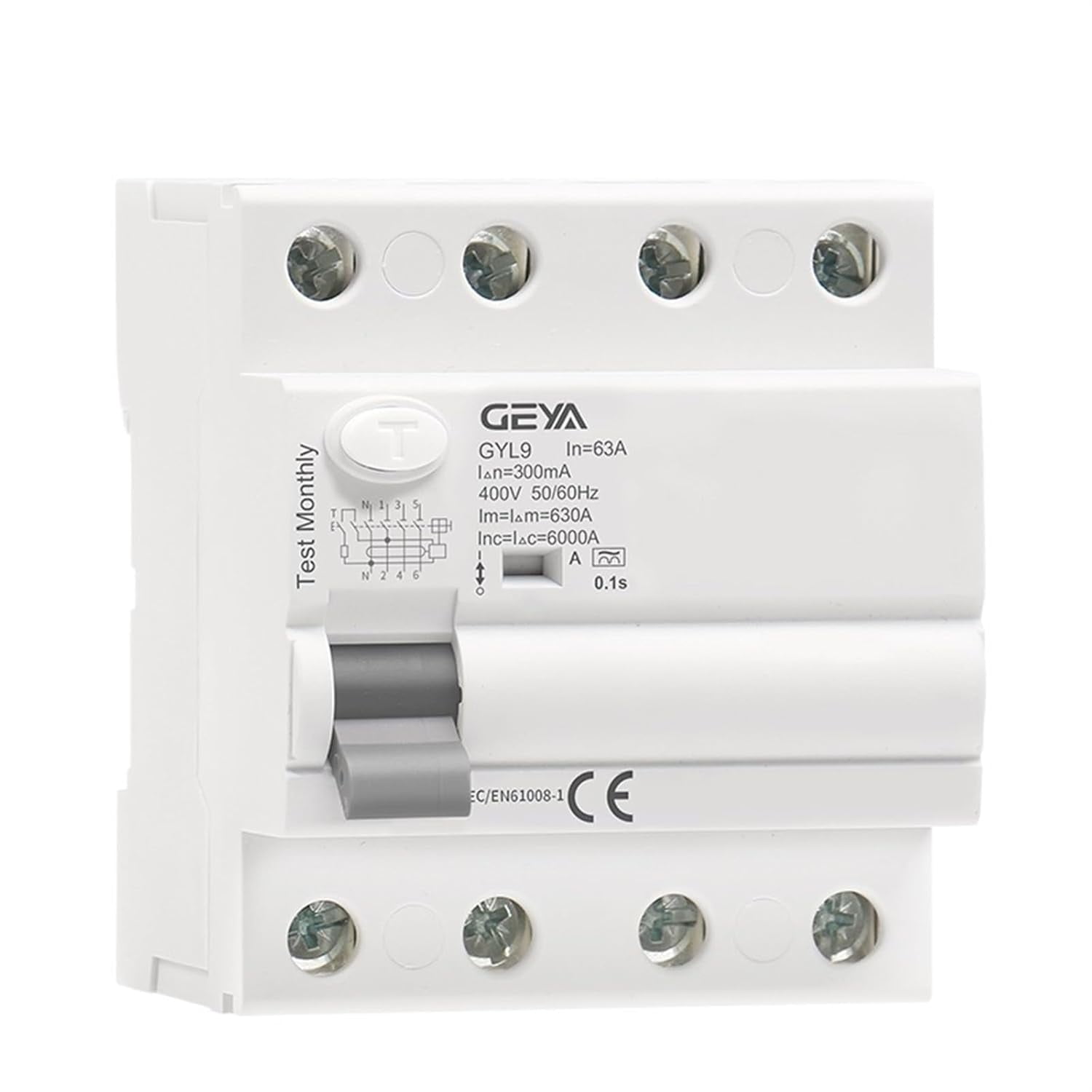 Type A RCD Residual Current Circuit Breaker ELCB 3P+N 40A 63A RCD ELCB ...