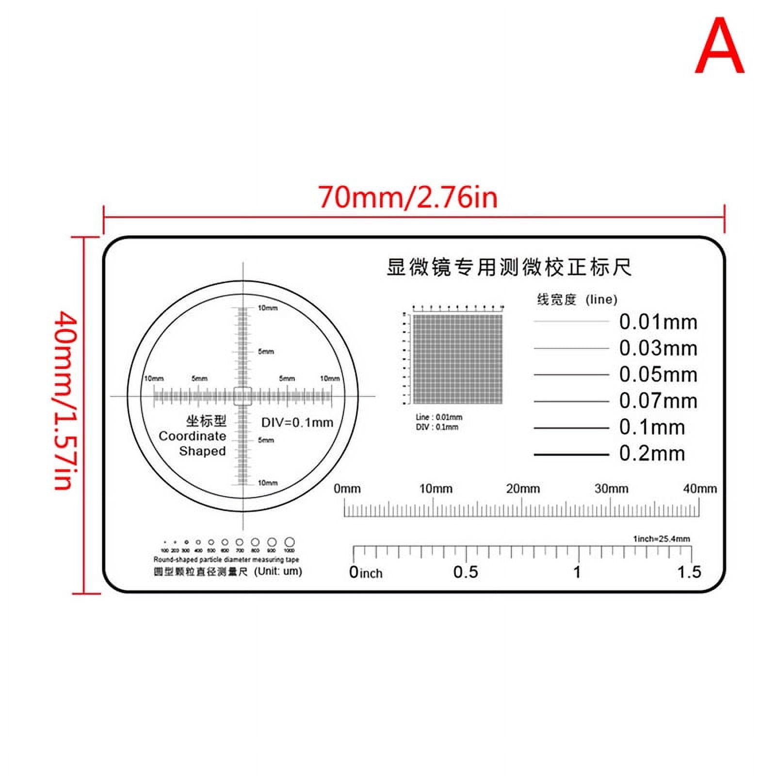 (Type A) Soft Ruler Microscope Micrometer Calibration Slide Line Width ...