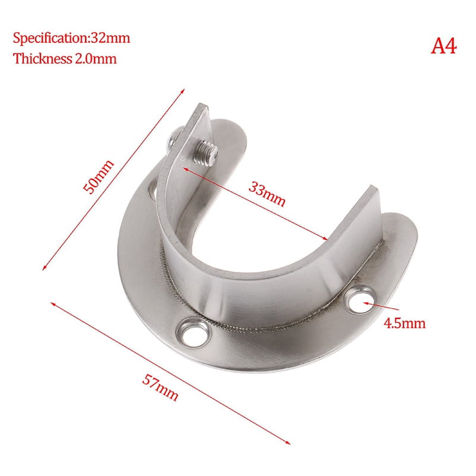 (Type A4) 19/22/25/32mm Wardrobe Bracket Stainless Steel Rod Socket ...