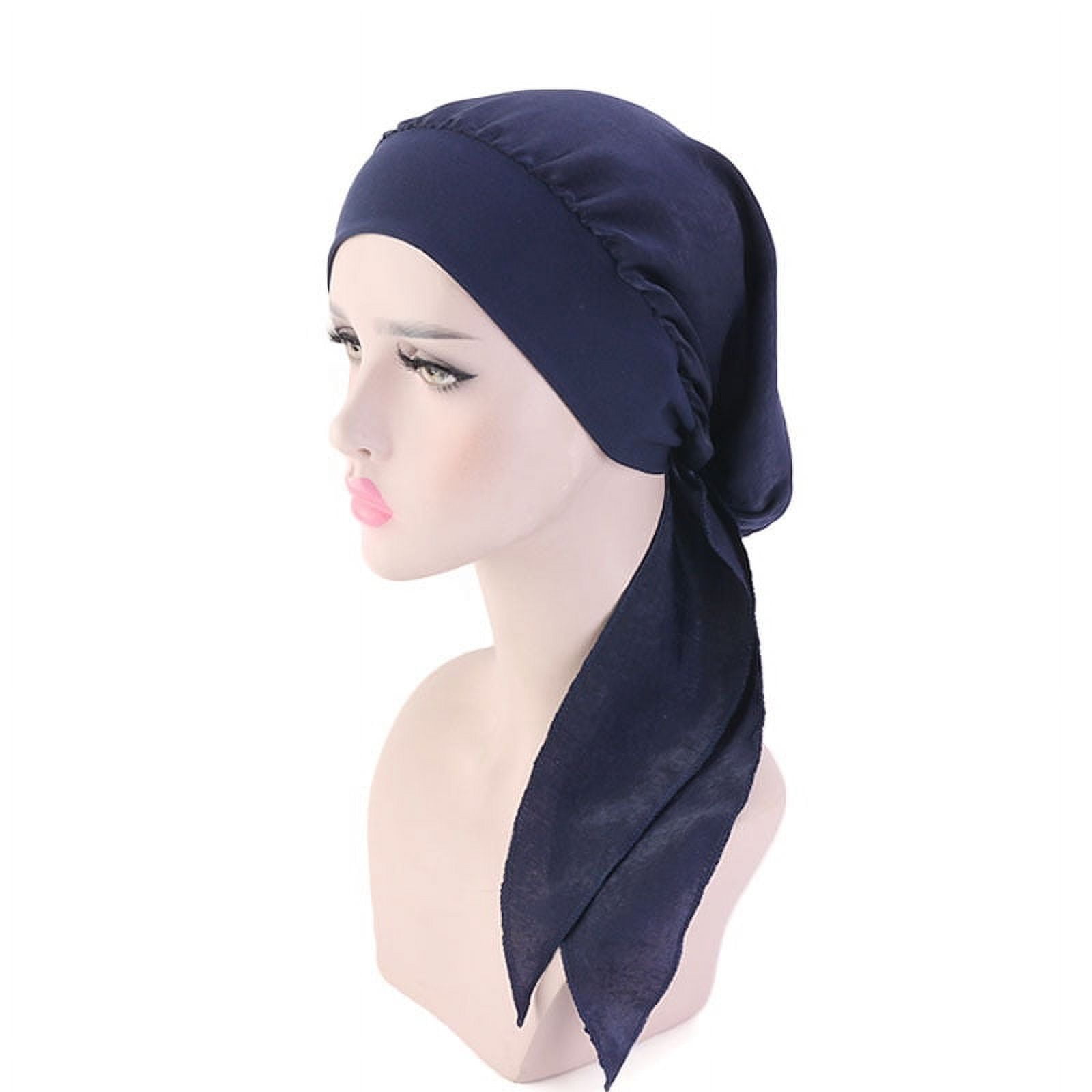 (Type B) Women Cancer Head Scarf Chemo Hair Loss Hat Turban Pre-Tied ...