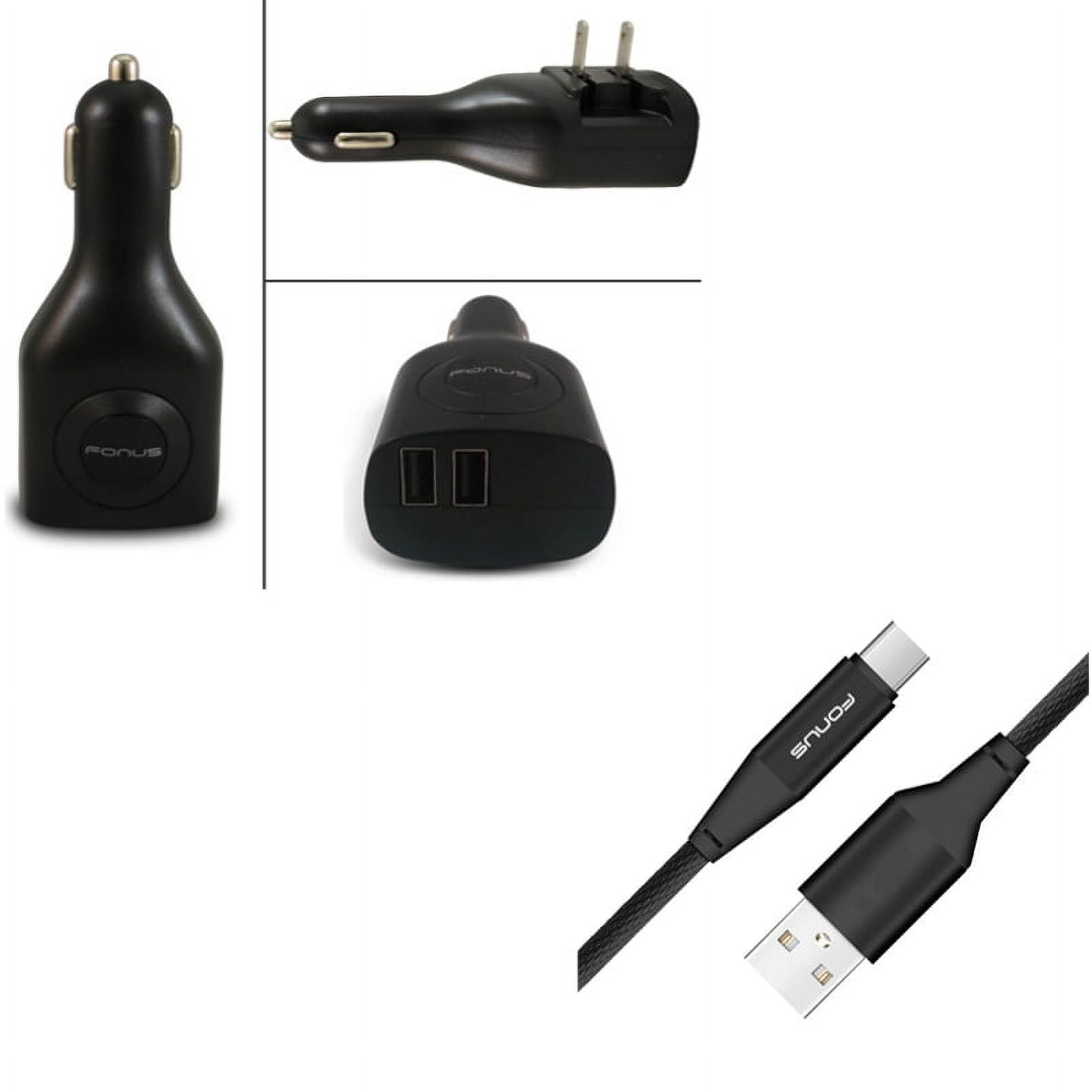 Type-C 10ft USB Cable w 2-Port USB Car Home Charger R1Y for Blackberry ...
