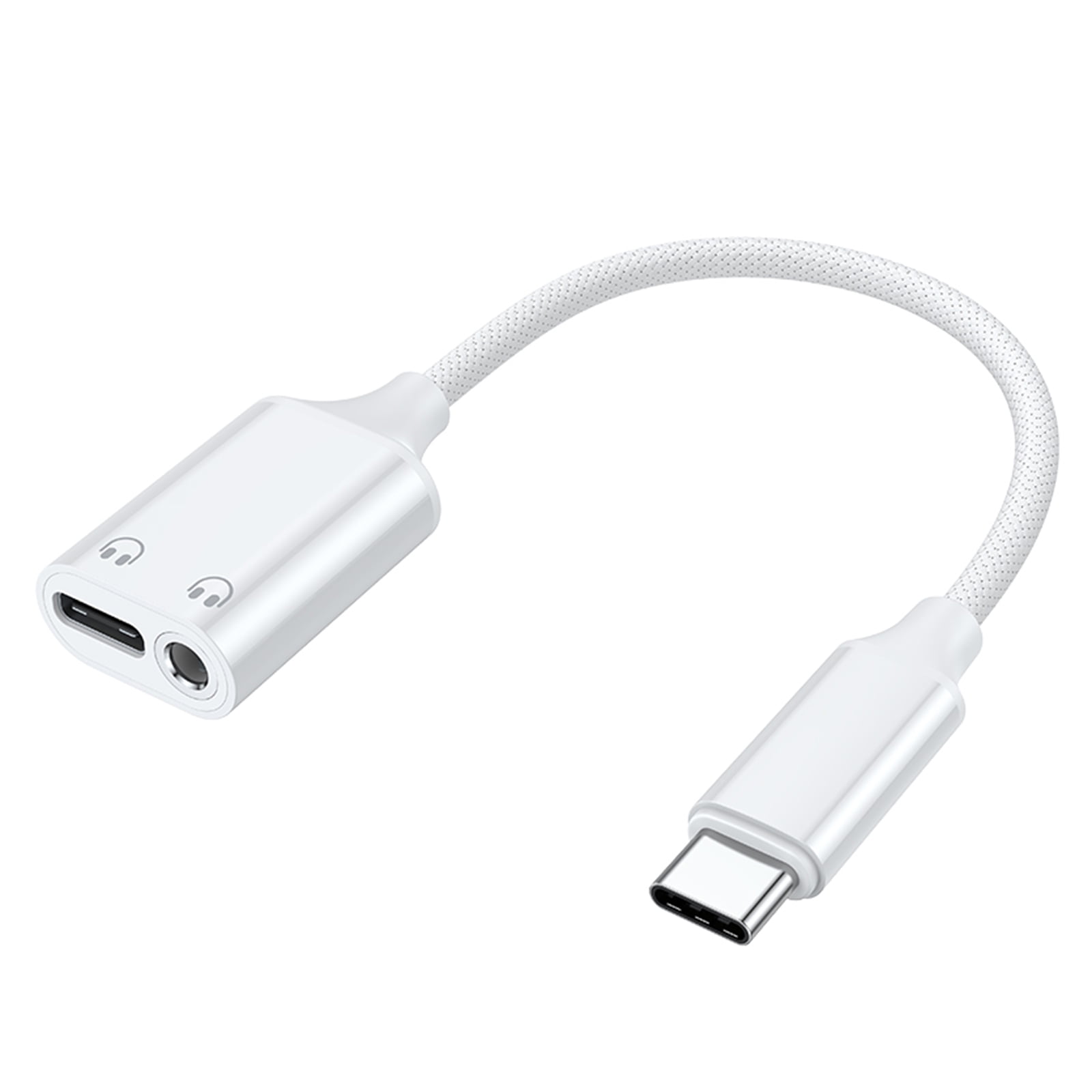 Type C 2Port Chargers Adapters 3.5mm Headphone Jacks PD60W Fast ...
