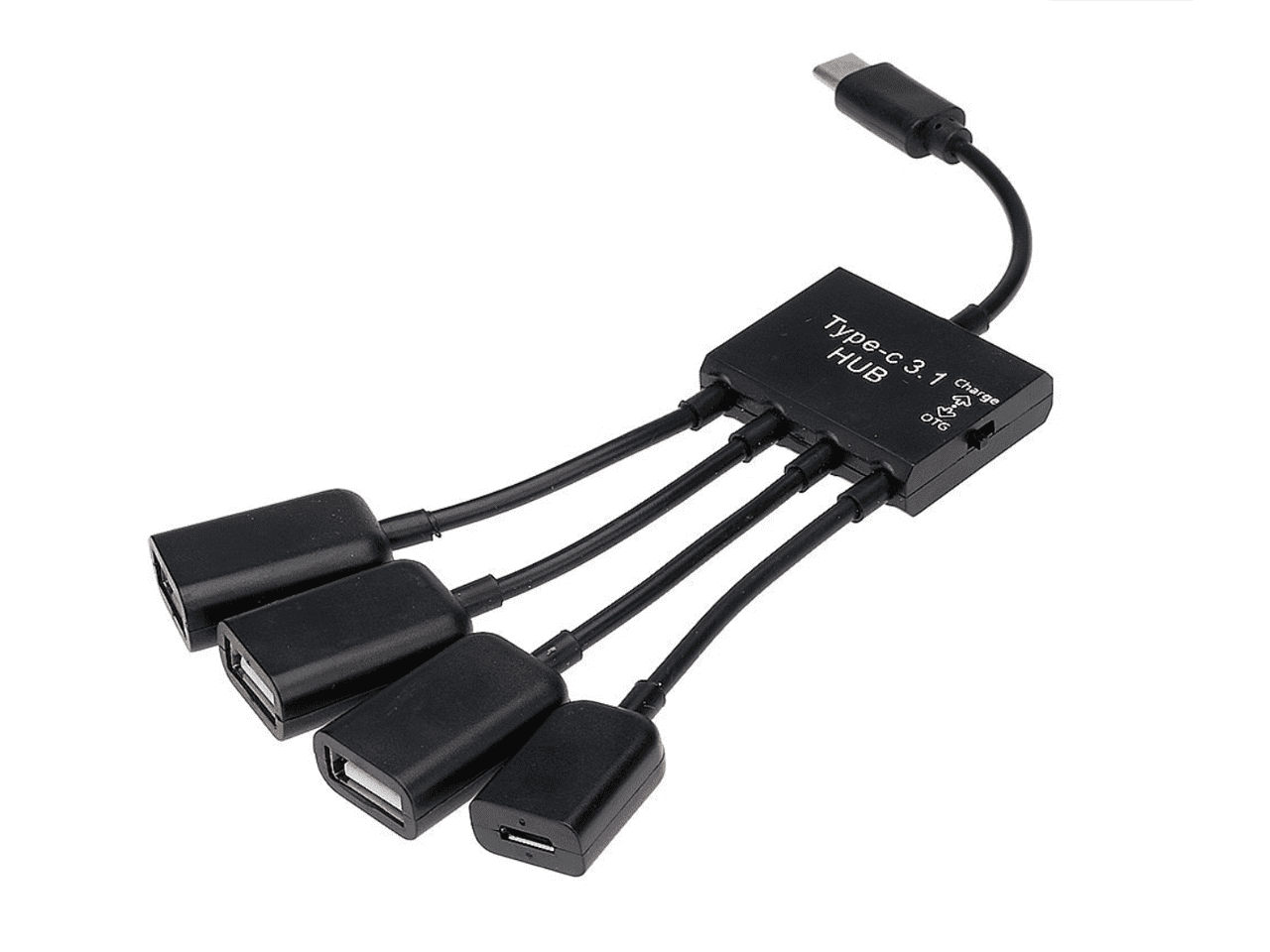 Type C 3.1 to 3-Port USB 2.0 with 1-Port Micro USB Charge HUB OTG ...