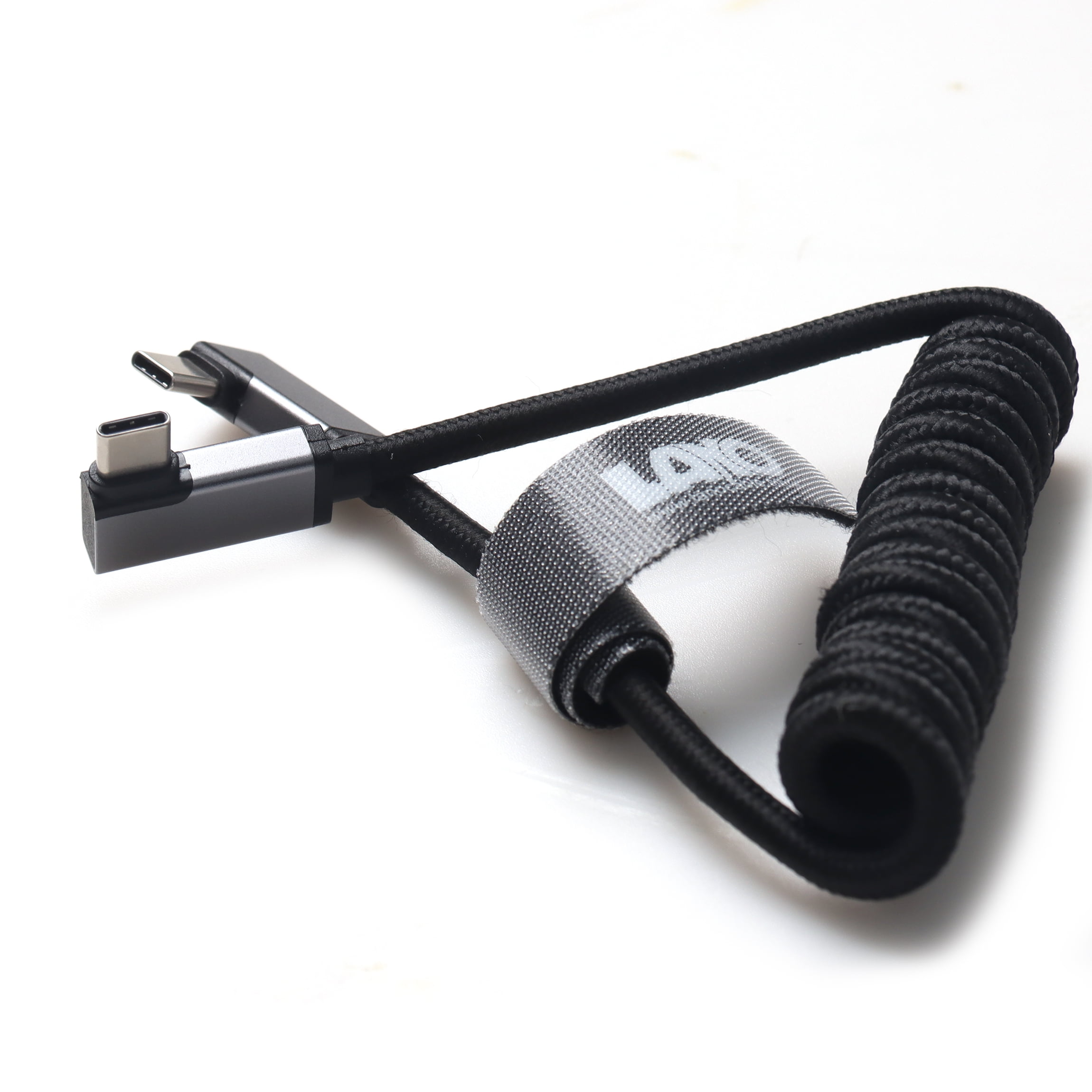 Type C 90 Degree Male to Male Nylon Coiled Data Cable Red Cable ...