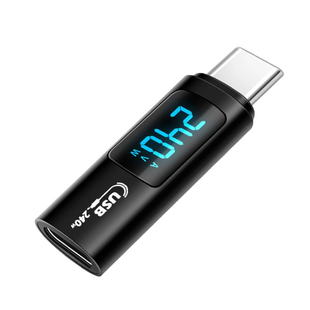 Type C Adapter with LED Display Aluminum Adapter for Accurate Power ...