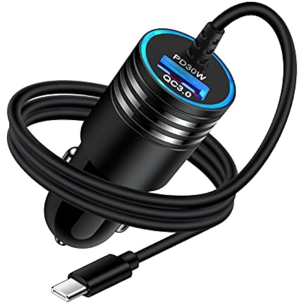 Type C Car Charger Adapter Plug USB C 48W USB Charger+USB C Cable Fast ...